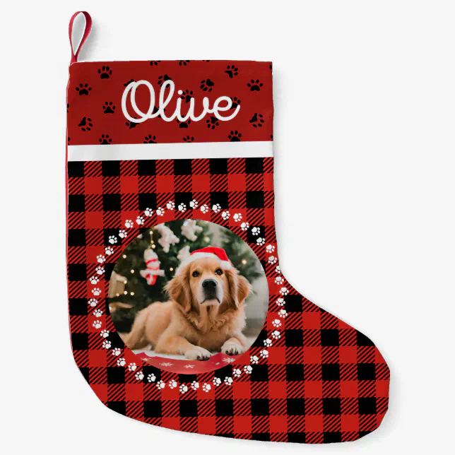 Elegant Red Buffalo Plaid Pet Christmas furry dog Small Christmas ...