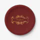 Elegant Red Burgundy Maroon Gold Personalized Chic Paper Plates | Zazzle
