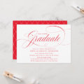 Elegant Red Calligraphy Graduation Party Invitation | Zazzle