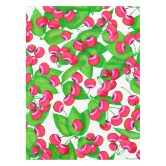Elegant Red Cherries and Green Leaves Pattern | Tablecloth | Zazzle