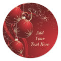Elegant Red Christmas Classic Round Sticker | Zazzle