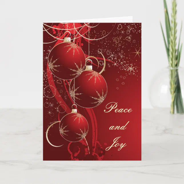 Elegant Red Christmas Holiday Card | Zazzle
