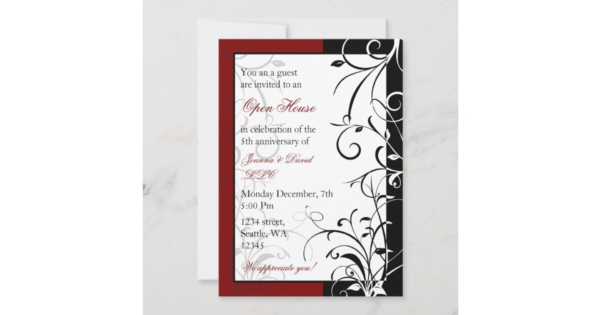 Elegant red Corporate party Invitation | Zazzle