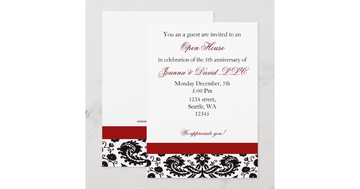 Elegant red Corporate party Invitation | Zazzle
