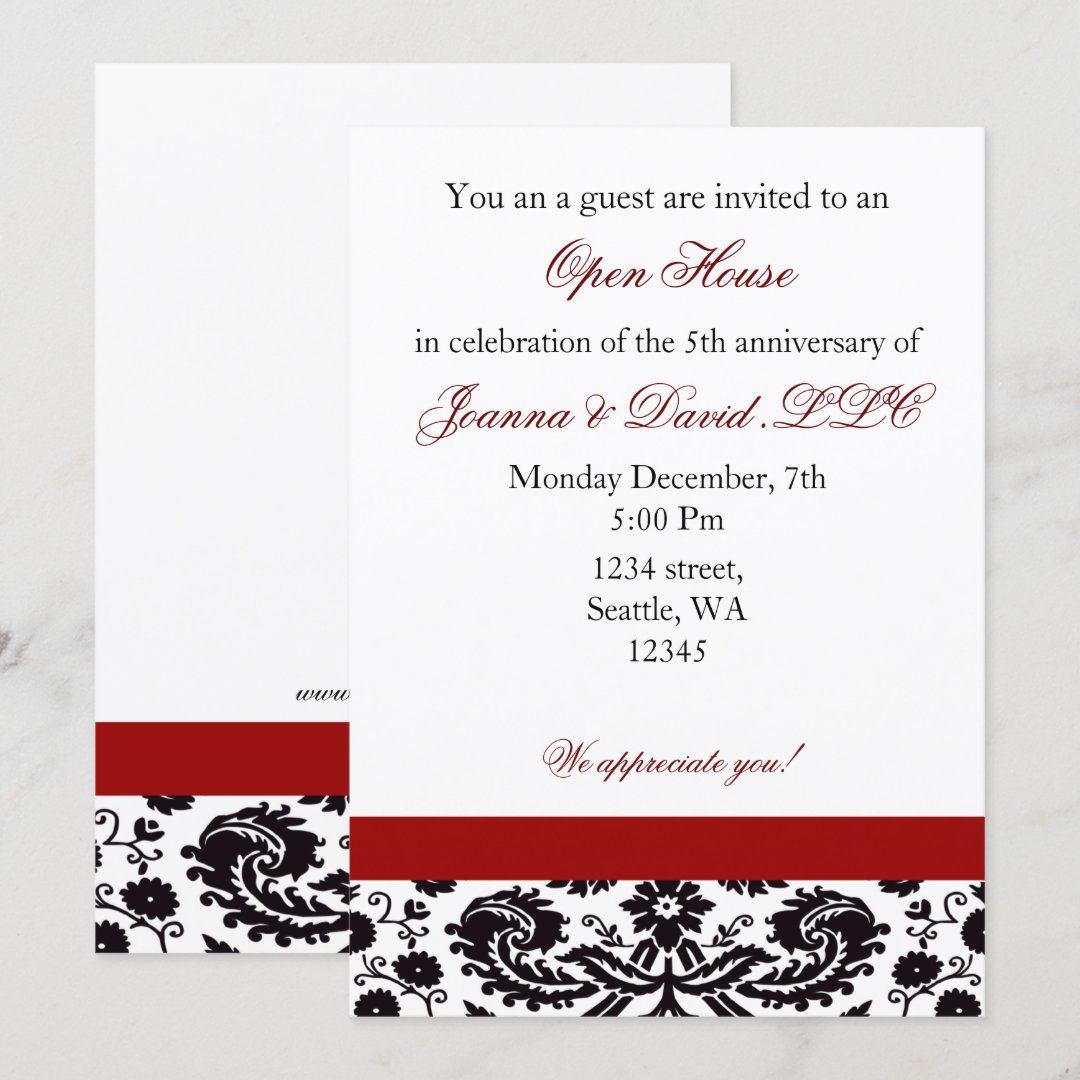 Elegant red Corporate party Invitation | Zazzle