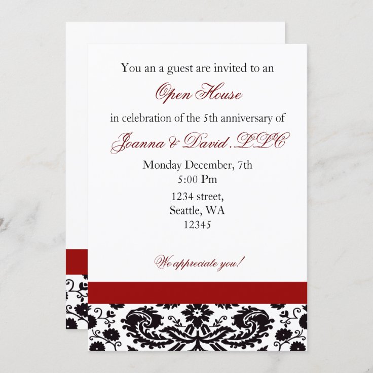 Elegant red Corporate party Invitation | Zazzle