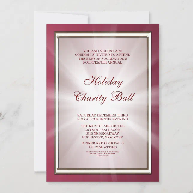 Elegant Red Corporate Party Invitation | Zazzle