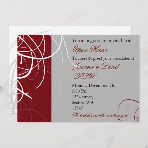 elegant red Corporate party Invitation | Zazzle