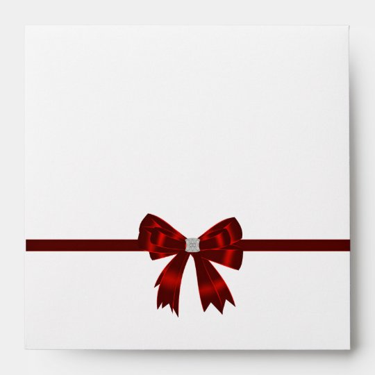 Elegant Red Diamond Bow Invitation Envelope Red | Zazzle.com