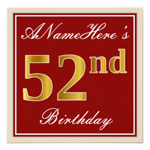 52nd Birthday Invitations | Zazzle