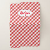 Elegant Red Gingham Pattern Recipes File Folder | Zazzle