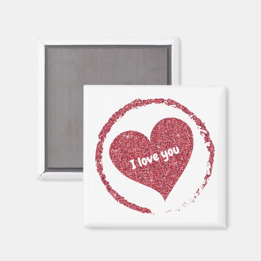 Elegant Red Glitter Love Refrigerator Magnet | Zazzle