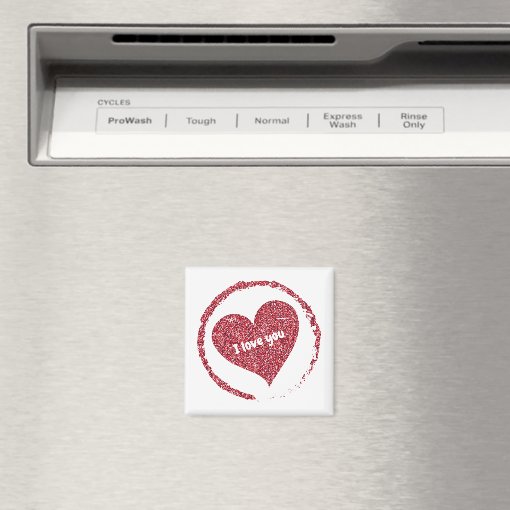 Elegant Red Glitter Love Refrigerator Magnet | Zazzle