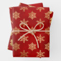 Elegant red & gold Christmas patterns Wrapping Paper Sheets | Zazzle