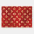 Elegant red & gold Christmas patterns Wrapping Paper Sheets | Zazzle