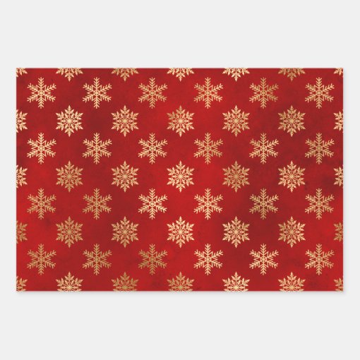 Elegant red & gold Christmas patterns Wrapping Paper Sheets | Zazzle