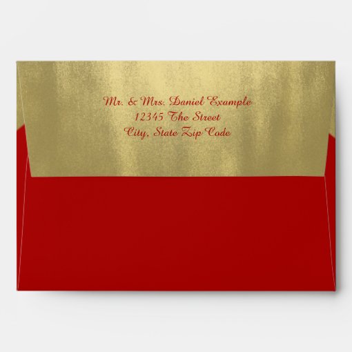 Elegant Red Gold Foil Envelope | Zazzle