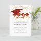 Elegant Red Gold Graduation Photo Party Invitation | Zazzle