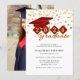 Elegant Red Gold Graduation Photo Party Invitation | Zazzle