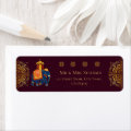 Elegant Red Gold Mandala Indian Wedding Address Label | Zazzle