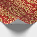 Elegant Red Gold Paisley Pattern Christmas Holiday Wrapping Paper | Zazzle