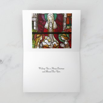 Elegant Red Gold Religious Floral Photo Christmas Holiday Card | Zazzle