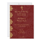 Elegant Red & Gold Vinayaka Wedding Design Invitation | Zazzle