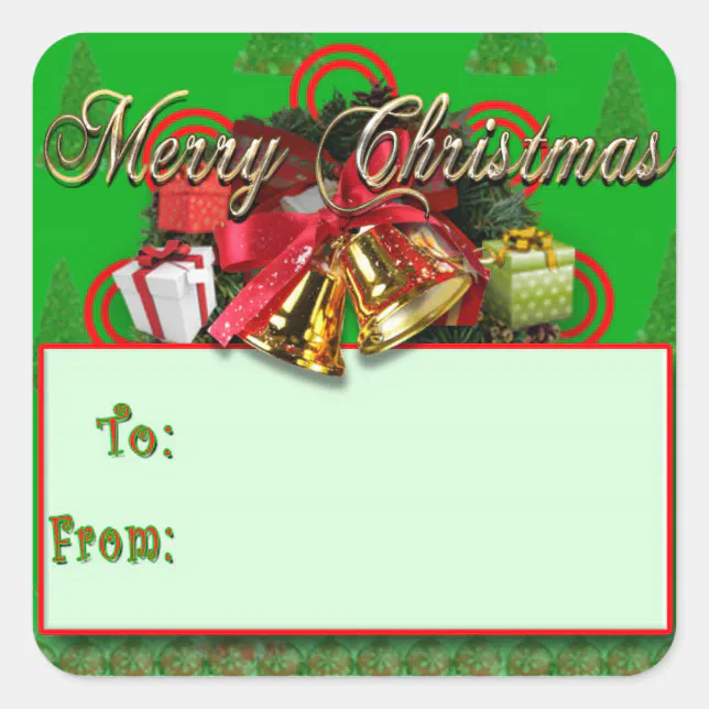 Elegant Red Green Gold Christmas Gift Tag Stickers | Zazzle
