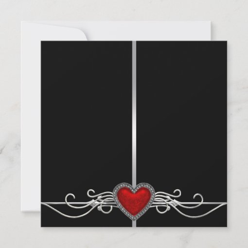 Elegant Red Heart Photo Birthday Party Invitation | Zazzle