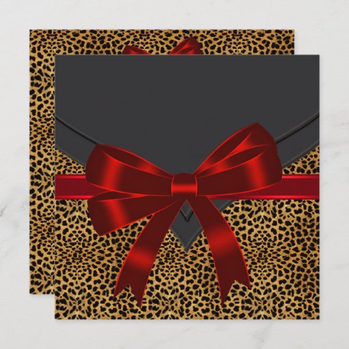Elegant Red Leopard Party Invitation | Zazzle
