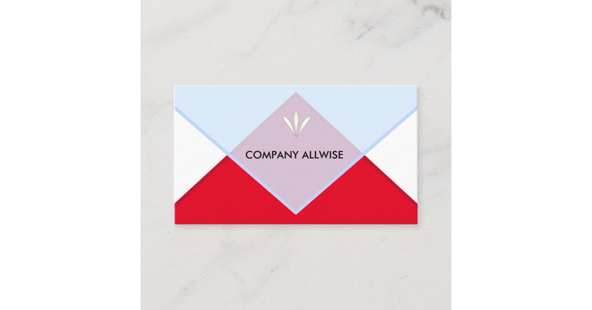 Elegant Red, Light Blue & White Business Card | Zazzle