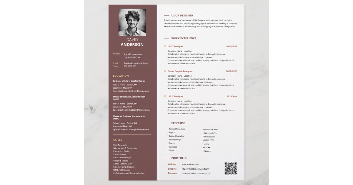Elegant Red Professional Resume Template | Zazzle