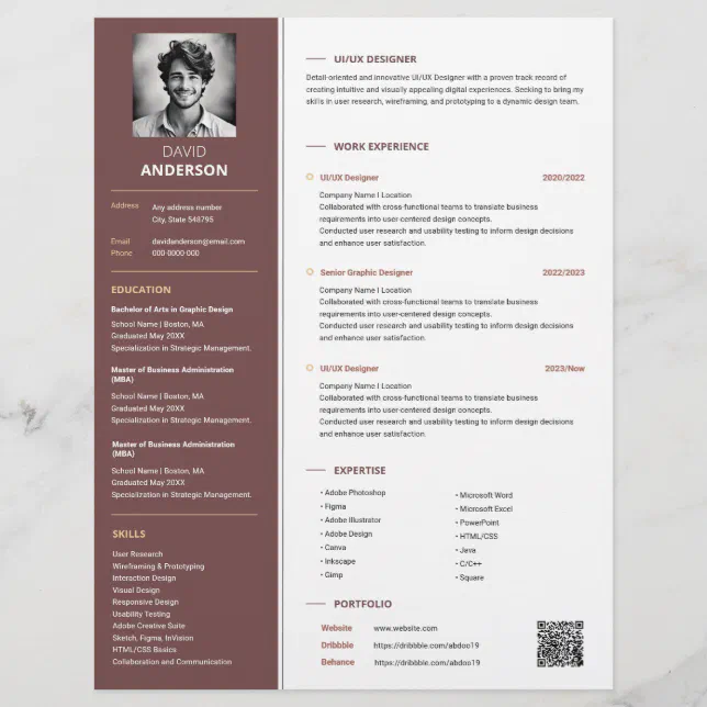 Elegant Red Professional Resume Template | Zazzle