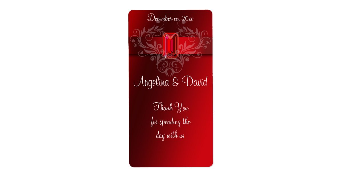 Elegant Red Ribbon, Ruby Label | Zazzle