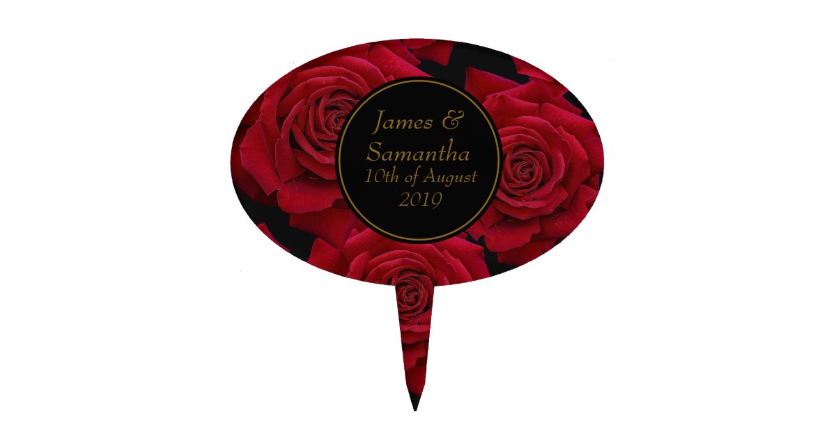 Elegant Red Rose - Cake Topper | Zazzle