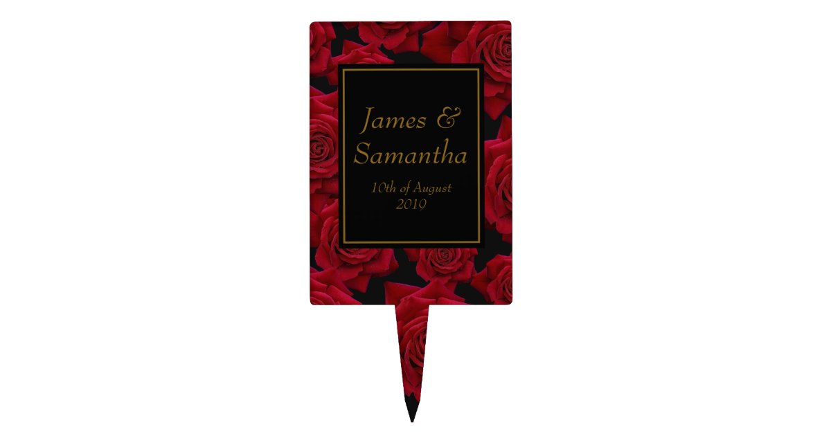 Elegant Red Rose - Cake Topper | Zazzle
