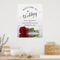 Elegant Red Rose & Calligraphy Wedding Welcome Poster | Zazzle