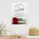 Elegant Red Rose & Calligraphy Wedding Welcome Poster | Zazzle