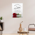 Elegant Red Rose & Calligraphy Wedding Welcome Poster | Zazzle