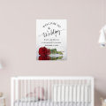Elegant Red Rose & Calligraphy Wedding Welcome Poster | Zazzle