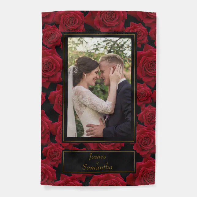 Elegant Red Rose – Custom Photo Garden Flag | Zazzle
