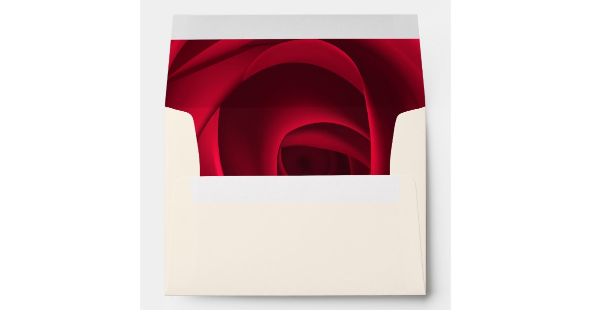 Elegant Red Rose Design Valentine's Day Envelope | Zazzle