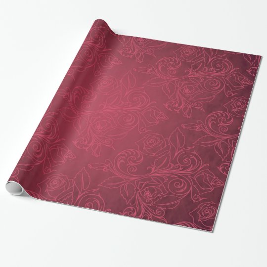 Elegant Red Rose Holiday Wrapping Paper | Zazzle.com