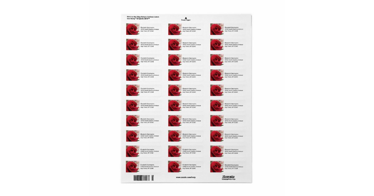 Elegant Red Rose Label | Zazzle