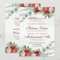 Elegant Red Rose Muslim Wedding Nikah Invitation | Zazzle