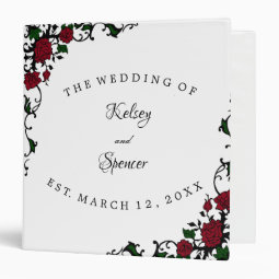 Elegant Red Rose Photo Binder | Zazzle