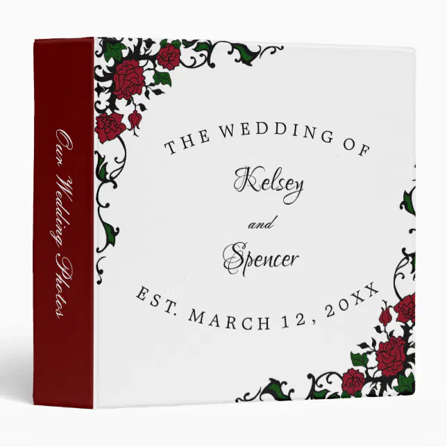 Elegant Red Rose Photo Binder | Zazzle