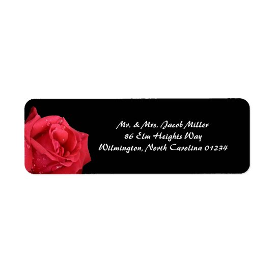 Elegant Red Rose Return Address Labels | Zazzle.com
