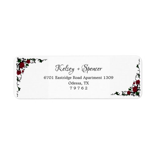 Elegant Red Rose Return Address Labels | Zazzle