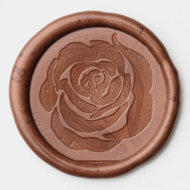 ELEGANT RED ROSE WAX SEAL STICKER | Zazzle